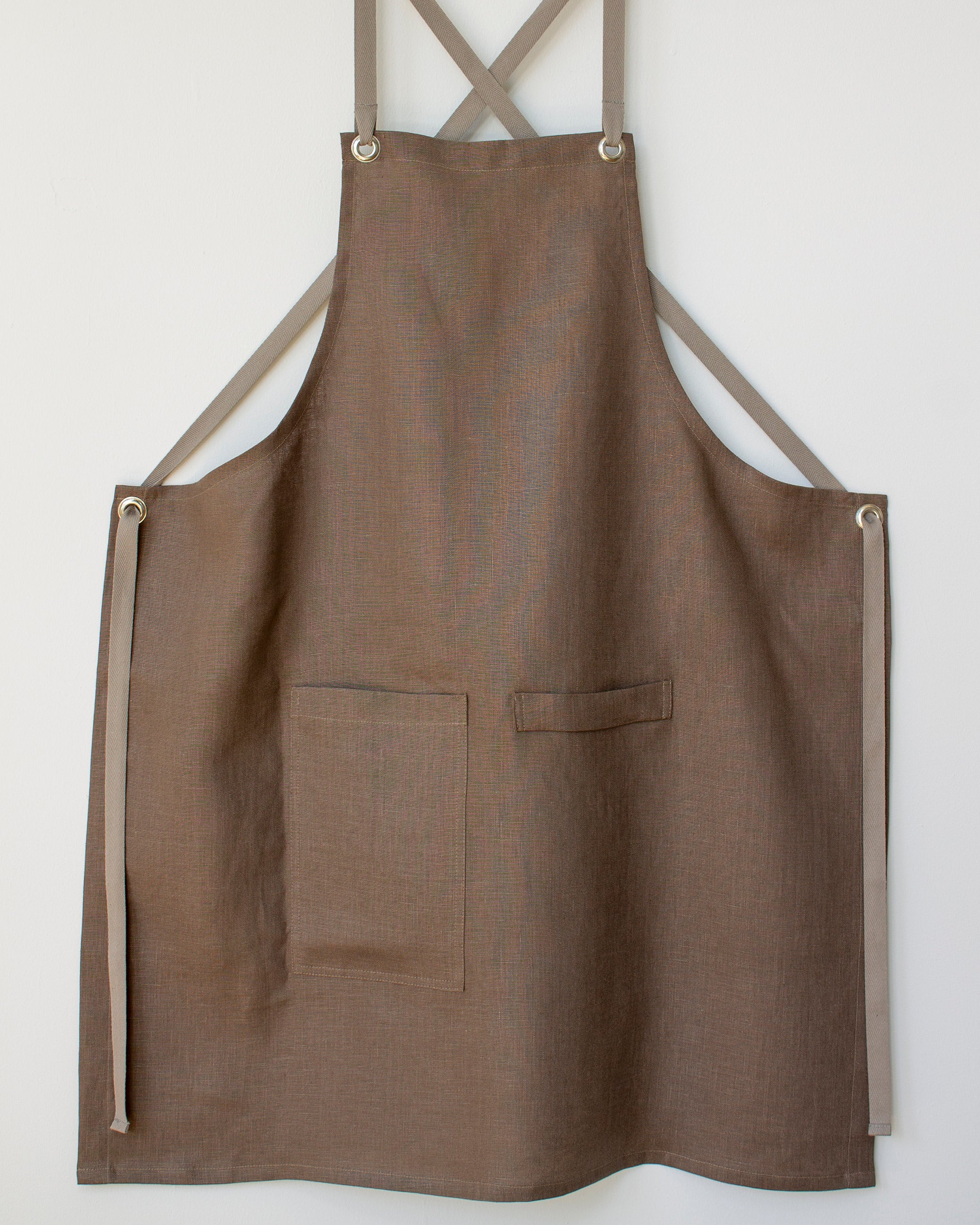 Linen Apron in Bark - Made in San Francisco – Studiopatro